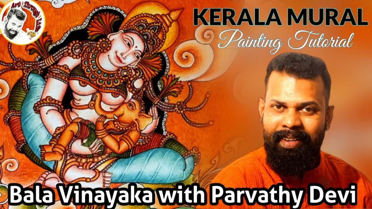 Kerala Mural Painting / BALA GANAPATHY with PARVATHY DEVI /Sreenathst/ATLmural - YouTube