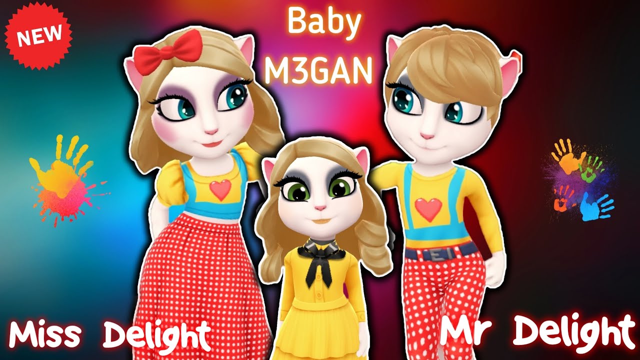 Miss Delight 🖍️ Mr Deligh 🪛 Baby M3GAN Doll 😍 My Talking Angela 2 ...