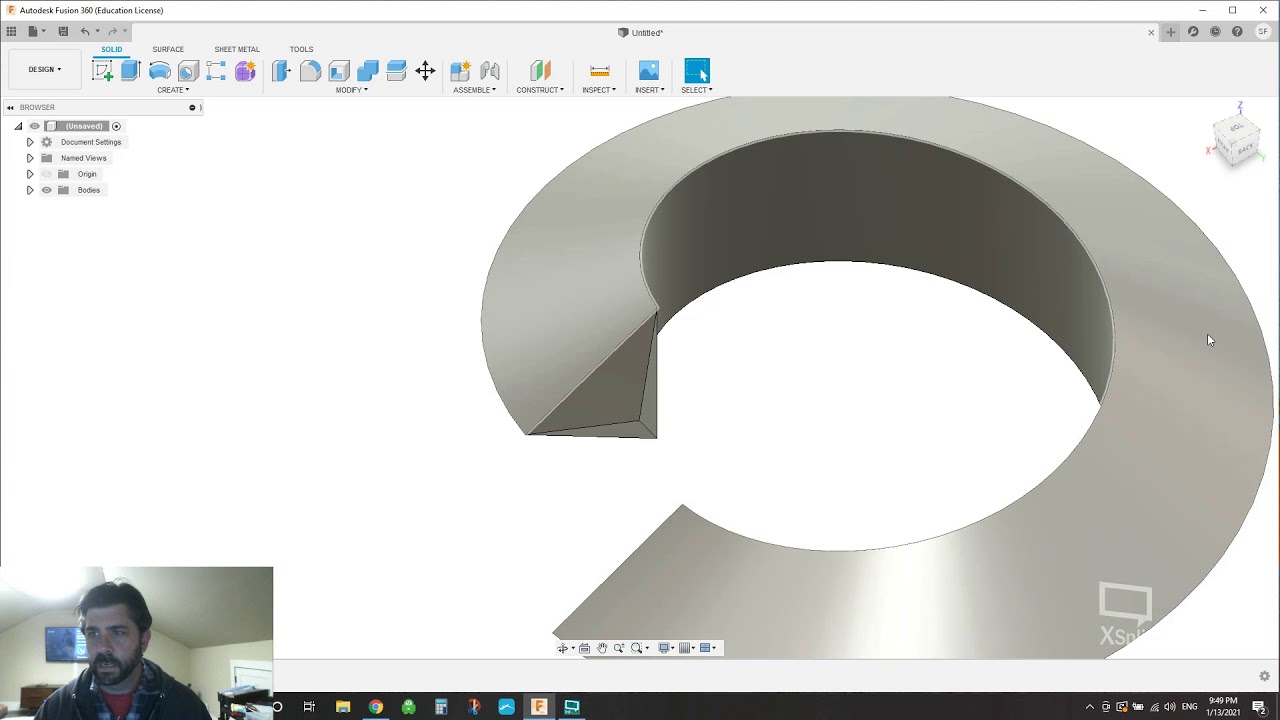 Fusion 360 Chamfer custom coils, splitting and combining bodies. - YouTube