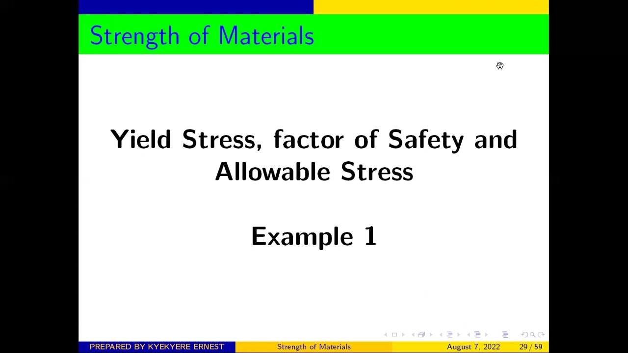 Strength of Materials: Yield stress, Safety factor and allowable stress ...