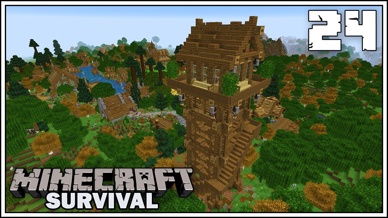 LET'S BUILD A WATCHTOWER!!! Episode 24 Minecraft 1.15 Survival Let's ...