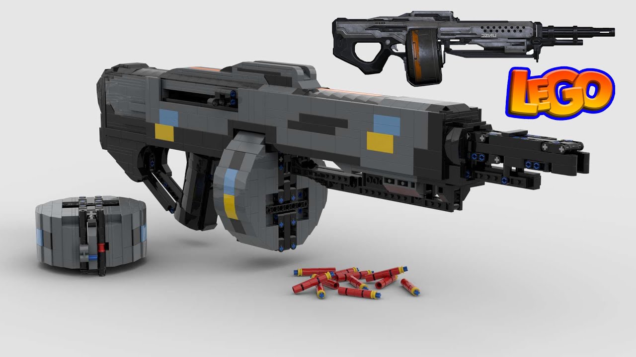 HALO M729 LMG Lego toy gun Mini tutorial - YouTube