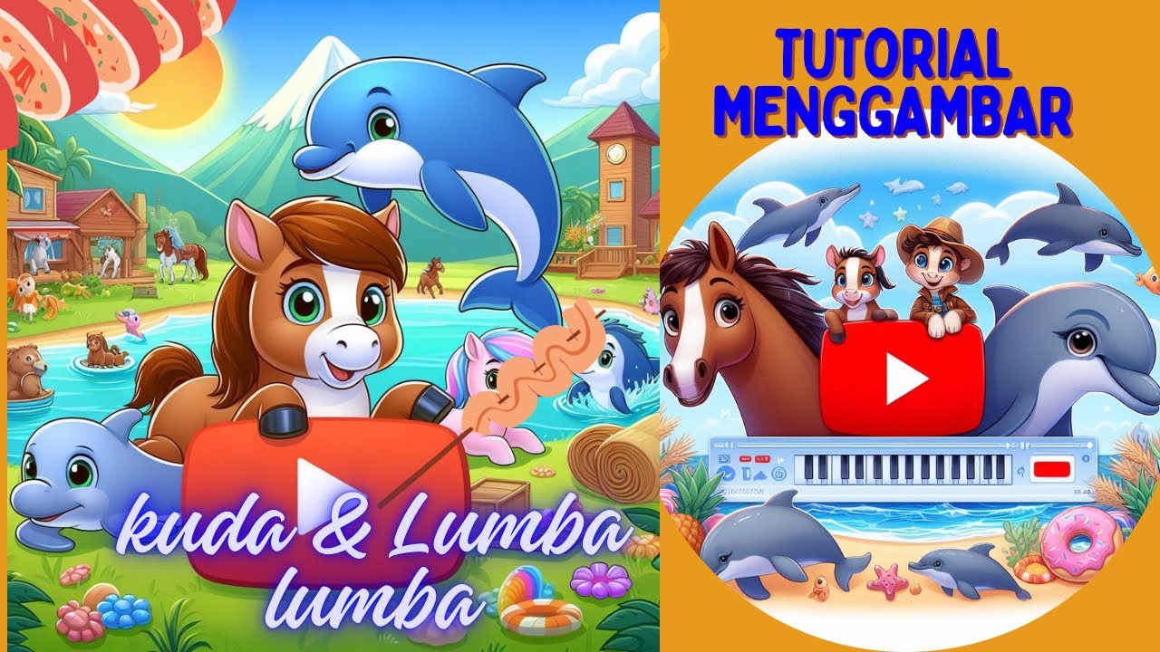 TUTORIAL MENGGAMBAR KUDA & LUMBA-LUMBA @PULANGKAMPUNGONLINE - YouTube
