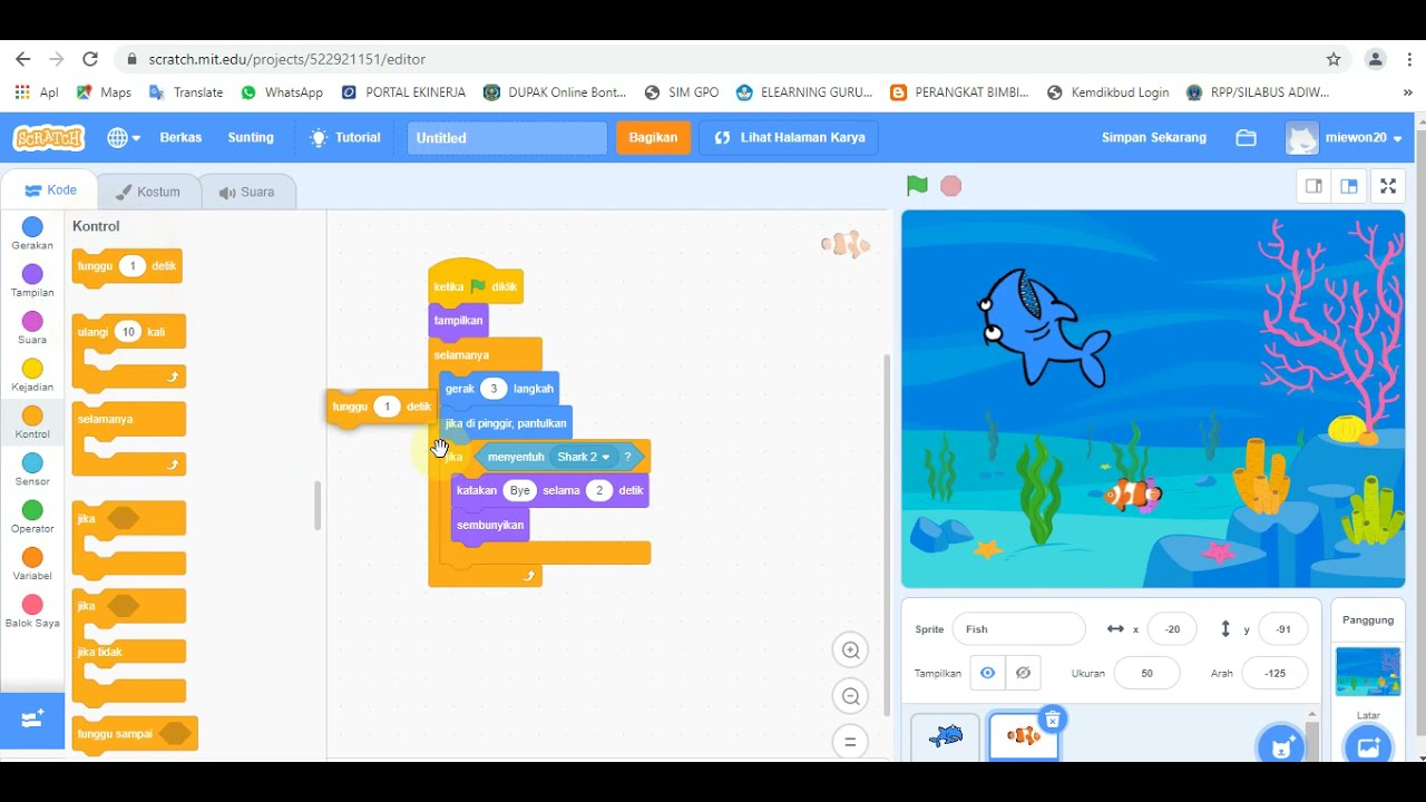 Video Tutorial Animasi Ikan menggunakan Scratch - YouTube