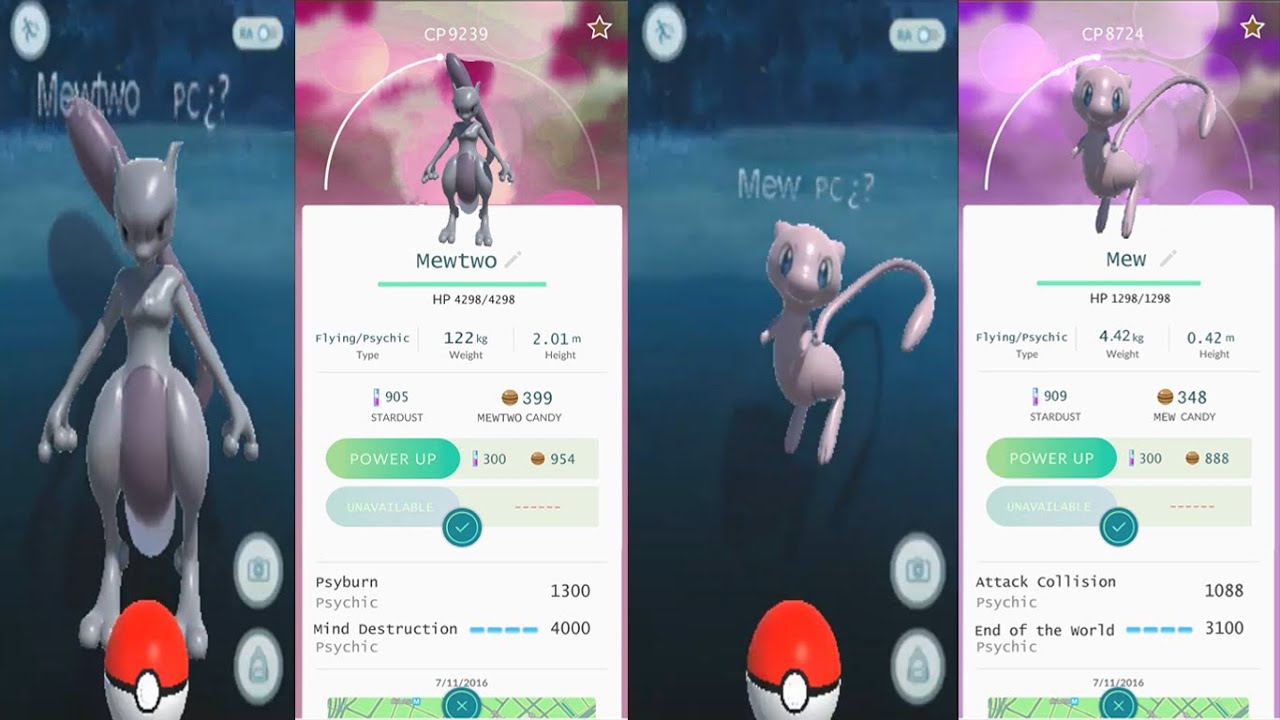 Pokemon Go!! - Demo Mewtwo and Mew - YouTube