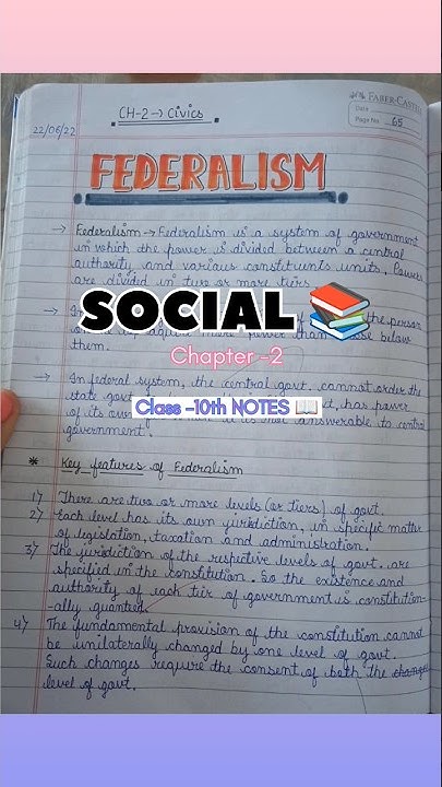 Social science Notes//FEDERALISM 🇮🇳 Class 10//Social School DSR ♥️# ...