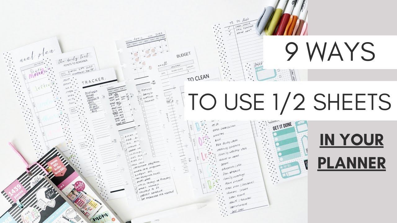 9 Ways To Use Half Sheets In Your Planner Updated From Throwback 9 Ways To Use Half Sheets In Your Planner Updated From Throwback
