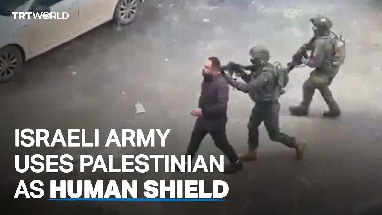 Palestinian man used as human shield by Israeli forces - YouTube
