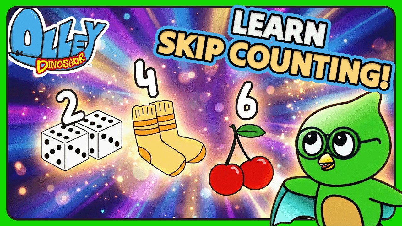 COUNT BY 2s - Kids Skip Counting! | Olley Dinosaur | Learn Sing Explore ...