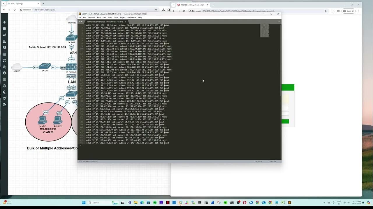 DAY 7 | Creation and addition of Bulk IP addresses or objects on FortiGate firewall - YouTube