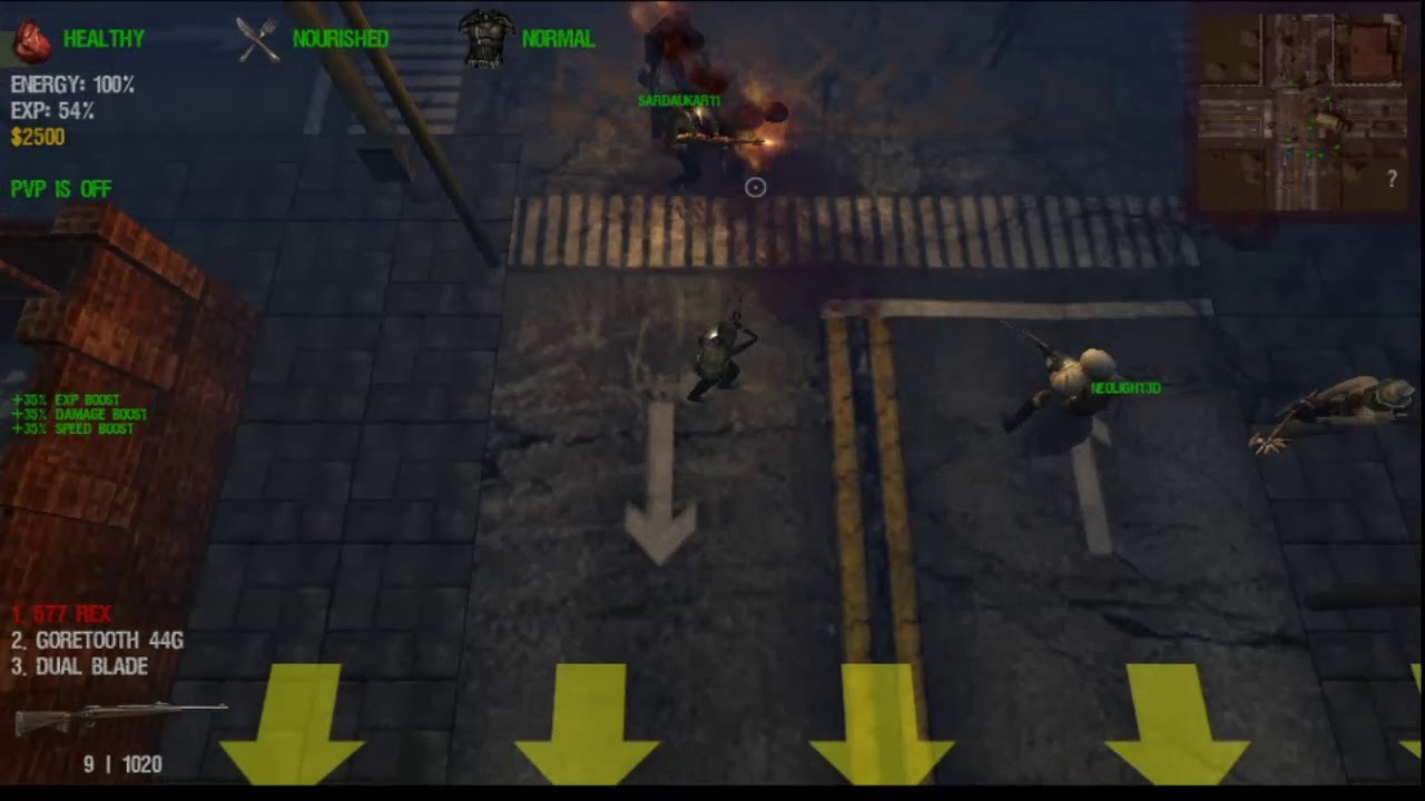 Noob Fights Flaming Long Arms (Dead Frontier) - YouTube