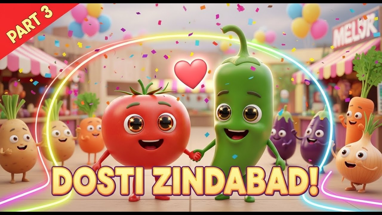 Tamatar aur Mirchi ki Dosti 🤝 | Funny 3D Cartoon Vegetables | Part 3 ...