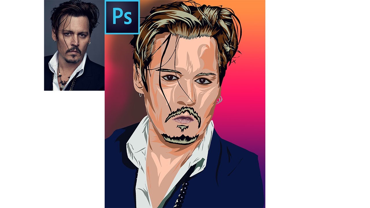 Johnny Depp Vector Speed Art| Adobe Photoshop - YouTube