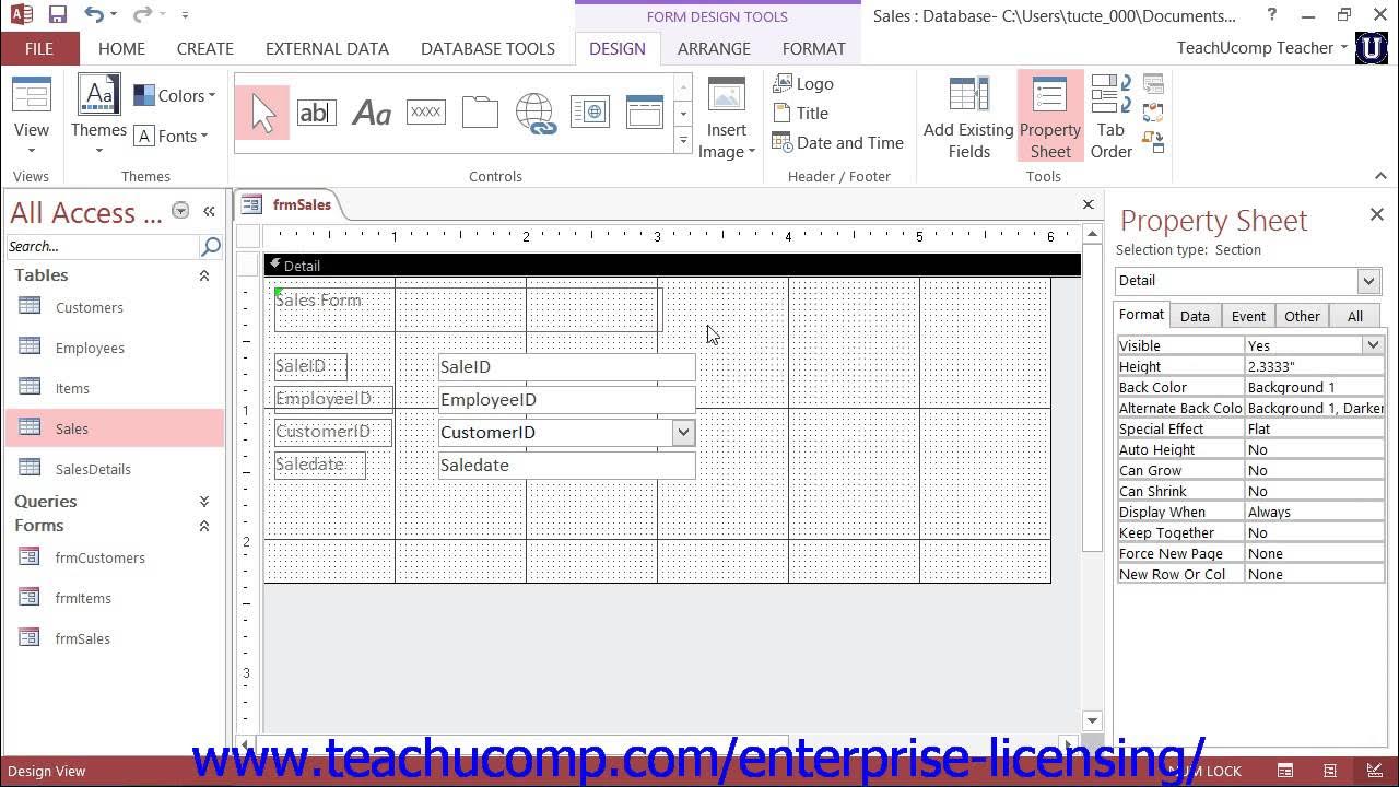 Microsoft Office Access Tutorial 2013 Using Forms 12.1 Employee Group ...