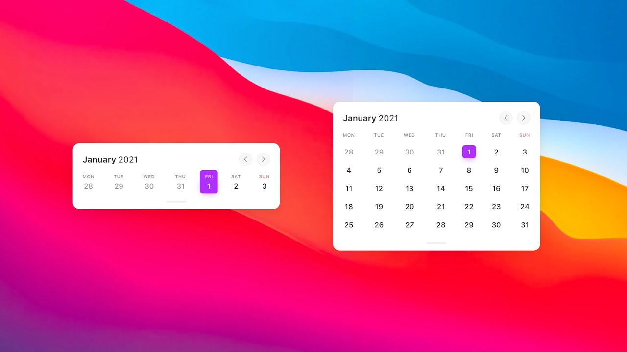 Calendar widget - Micro interaction - YouTube