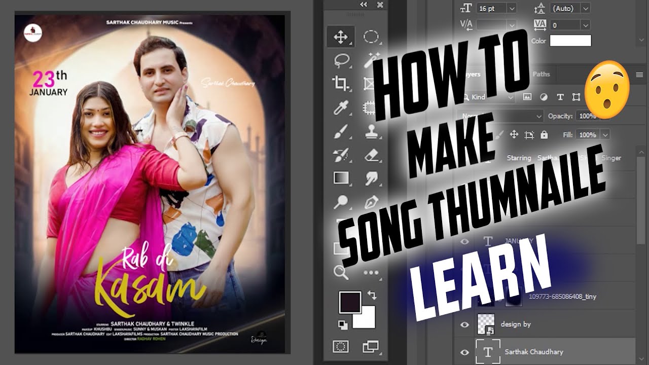 HOW TO MAKE SONG POSTER IN PHOTOSHOP | SONG POSTER DESIGN | Learn ...