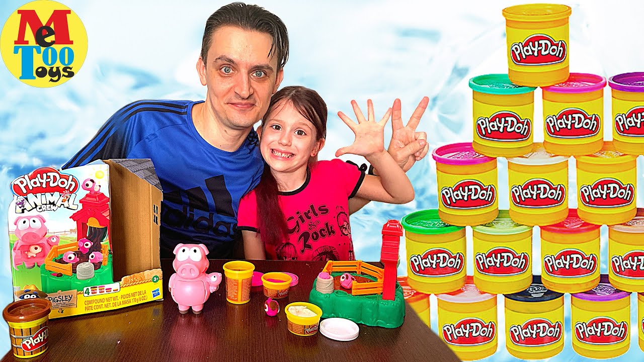 Play Doh Animal Crew Pigsley. Плей До свинка Пигсли. - YouTube