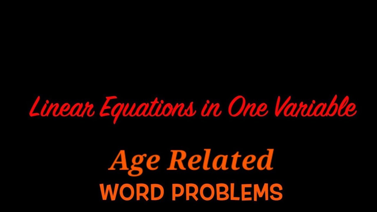 Age related word problem | Linear equation | #maths #algebra # ...