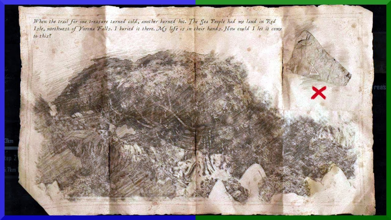 Skull and Bones - Red Isle (Old) Treasure Map Location (Vorona Falls ...