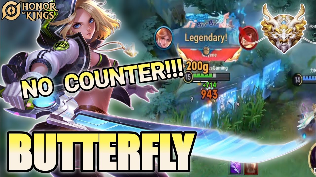BUTTERFLY NO COUNTER!!! Best Assassin Honor of Kings (HOK) INSANE ...