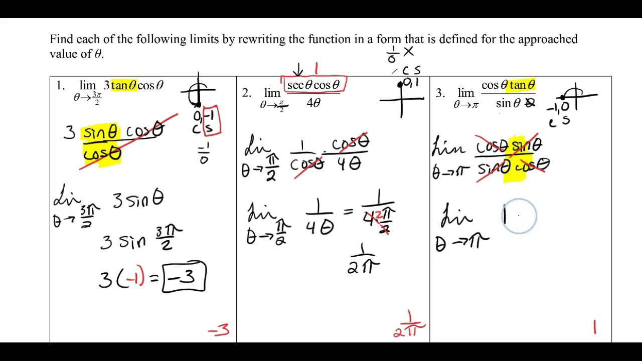 1.4A Trig Limits - AP Calculus (Mark Sparks) - YouTube
