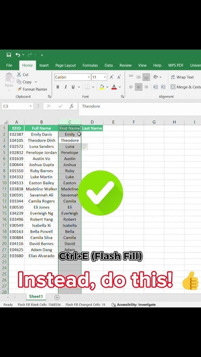 Flash That Fill Exceltech Exceltips Excel Exceltricks Spreadsheet Exceltutorial Shorts