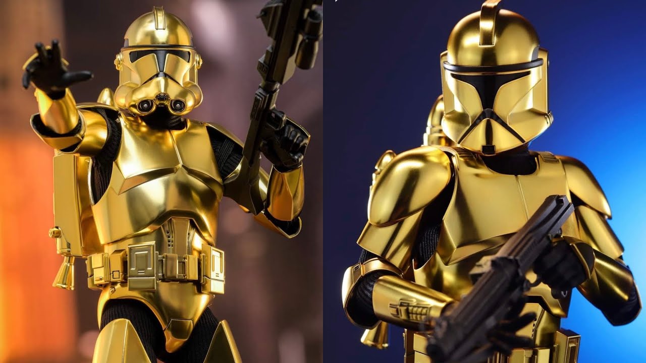 New hot toys Star Wars clone trooper gold version updated photos - YouTube