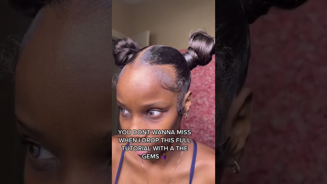 EASY TWO TOP KNOT BUNS 🫣 - YouTube
