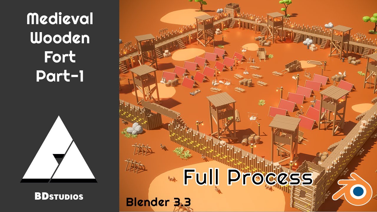 Medieval Wooden Fort in Blender 3.3 - Part 1 - YouTube