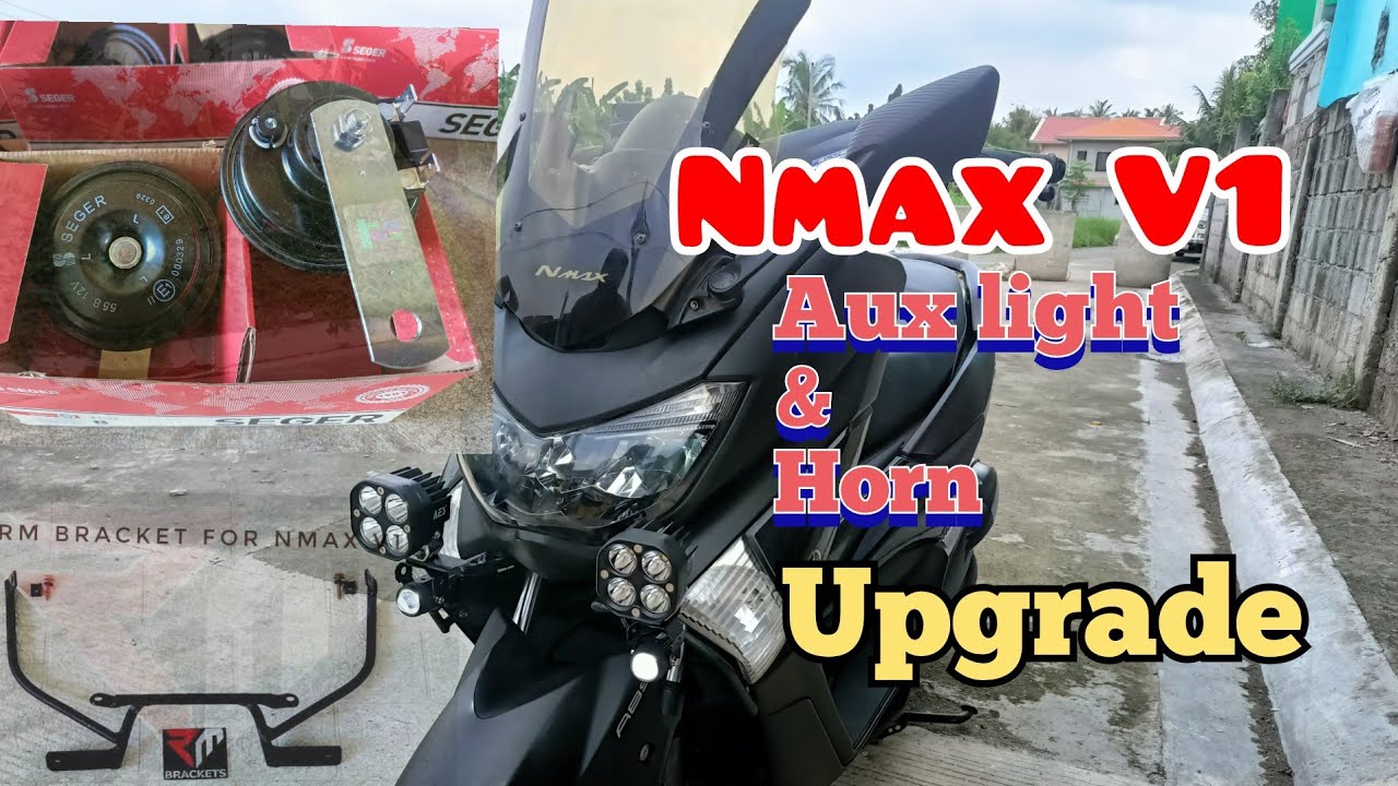 YAMAHA NMAX UPGRADE AUXILIARY LIGHTS AND HORN - YouTube