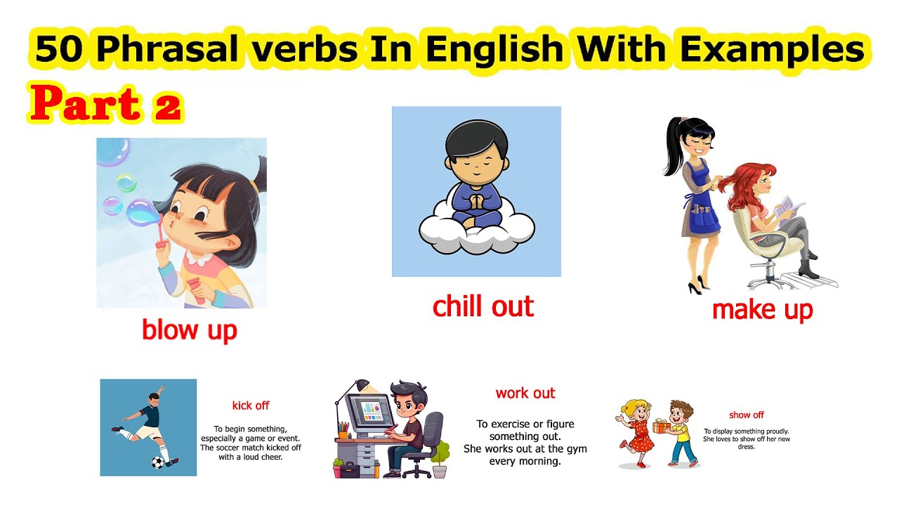 50 Phrasal Verbs for Kids | Fun Learning English | Practice English ...