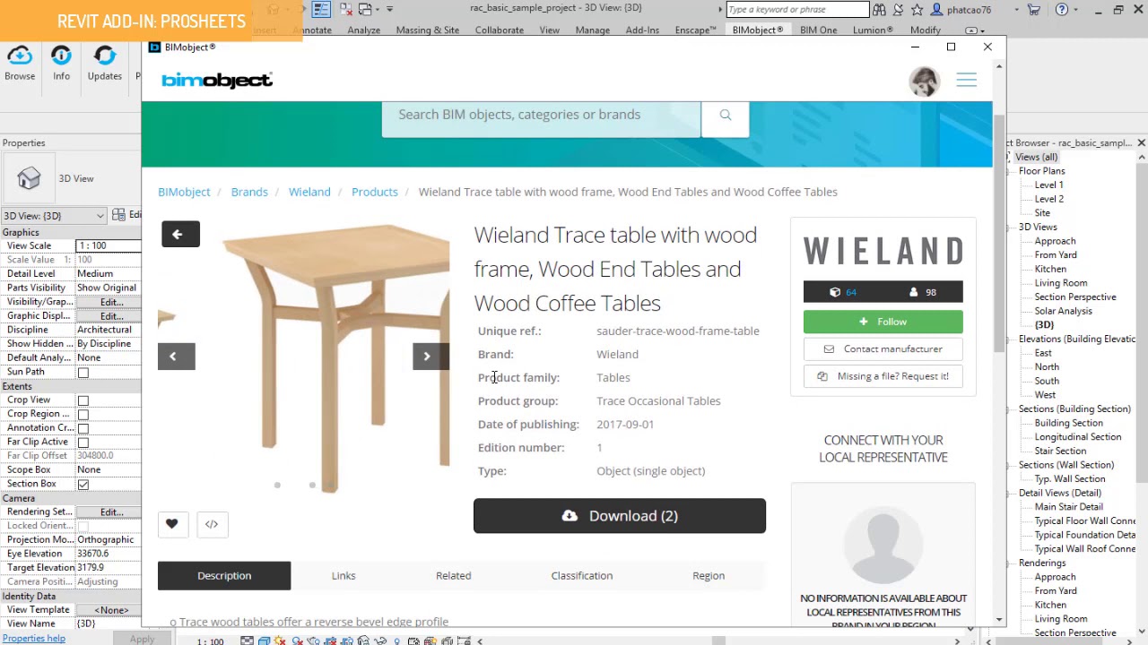 Revit Add-in: BIM One-BIM Object - YouTube