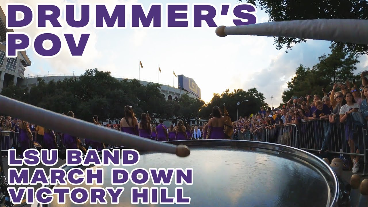 LSU Tiger Band March Down Victory Hill POV - 2019 v. Texas A&M - YouTube