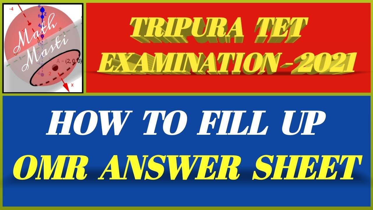 How to Fill up OMR ASWER SHEET// TET EXAMINATION - 2021 // Tripura TET ...