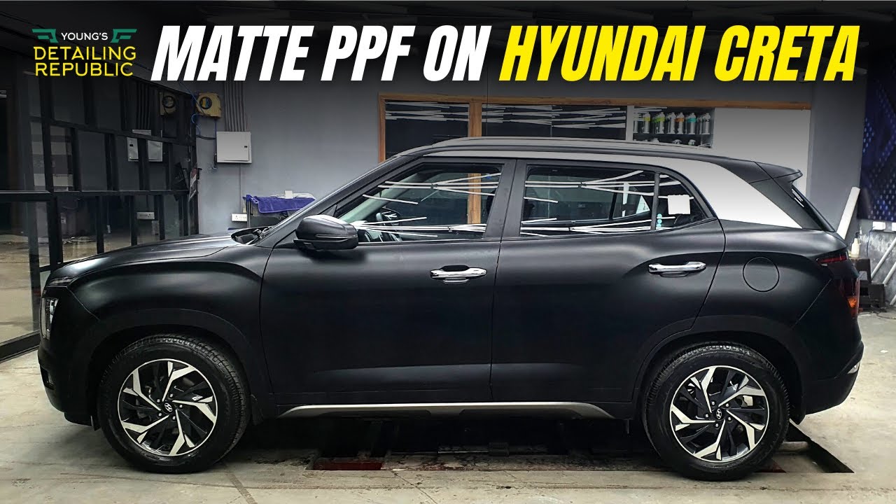 Matte PPF on glossy Hyundai Creta | Complete transformation | Young's ...