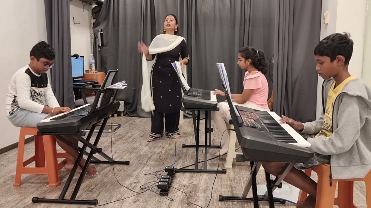 Raravenu Swarajathi carnatic song on Keyboard | Rishab, Shanvi ...