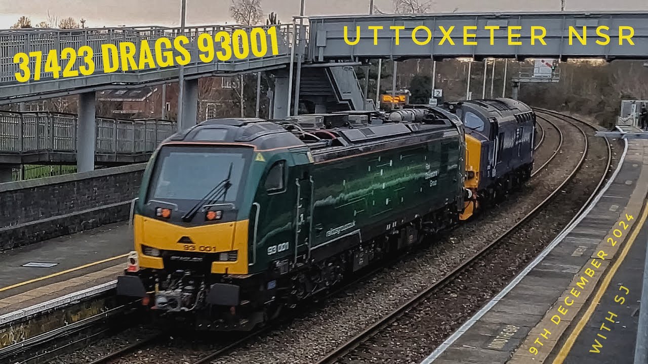 37423 DRAGS 93001 THROUGH UTTOXETER KNOTTY NSR 9.12.24 - YouTube