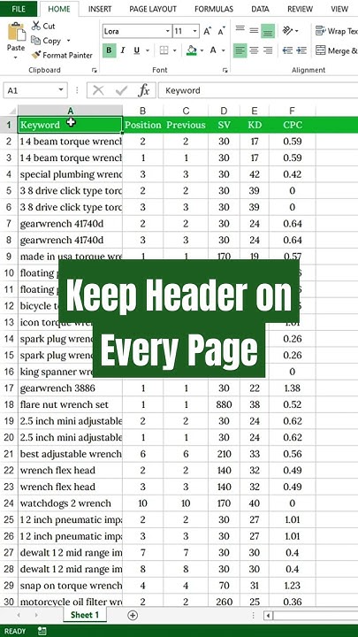 Keep Excel Headers on Every Printed Page: Easy Guide #excel #exceltips#excelheader - YouTube