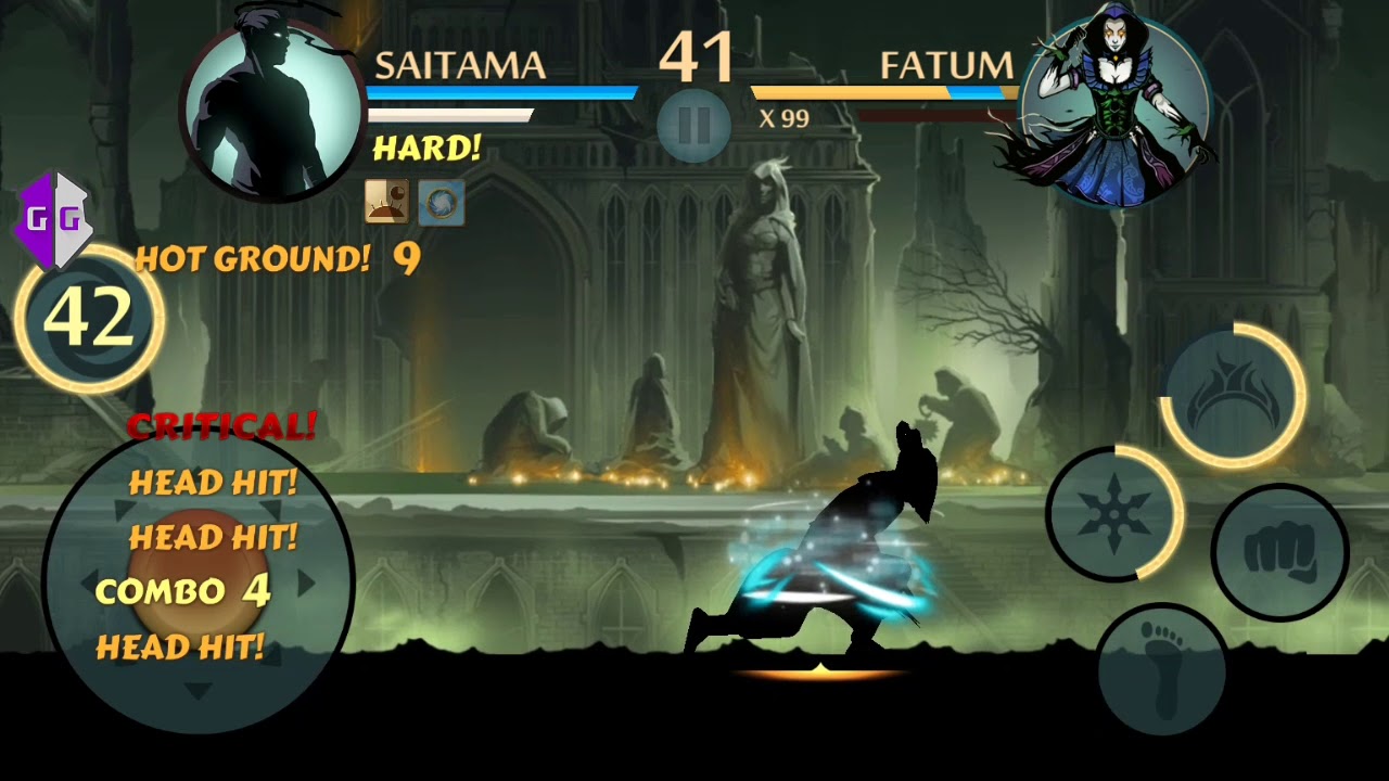 Shadow fight 2 "GG skeleton hack with low gravity!" - YouTube