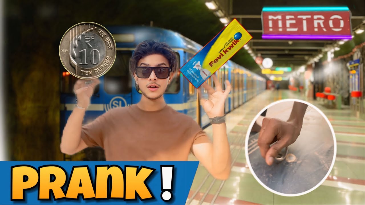 prank on metro station 😜|| funny video 🤣|| coin prank 🪙 ...