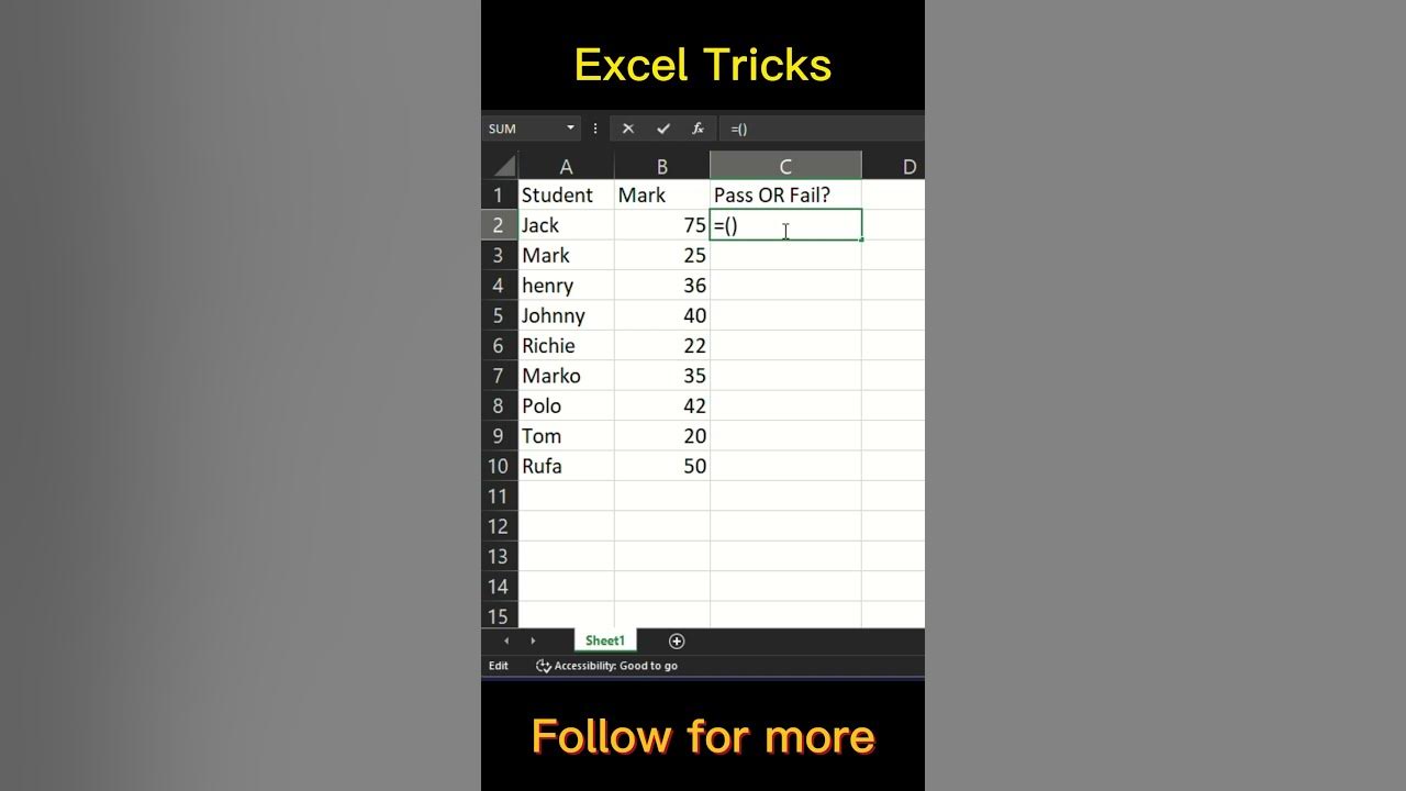 Quick MS Excel Formula | Excel tricks - YouTube