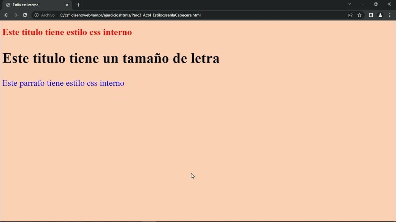 Cómo hacer un CSS de estilo interno en HTML | Visual Studio Code ...