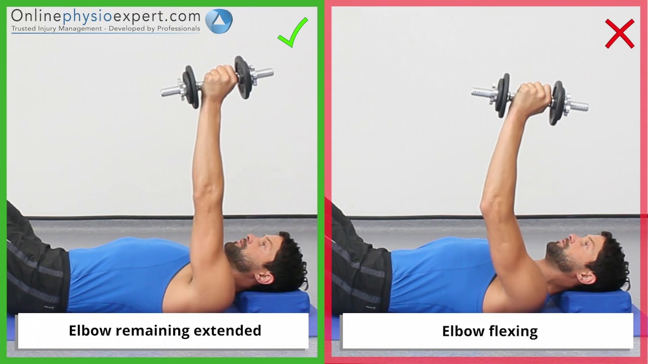 Supine lying shoulder protraction strength dumbbell 2 1 L - YouTube