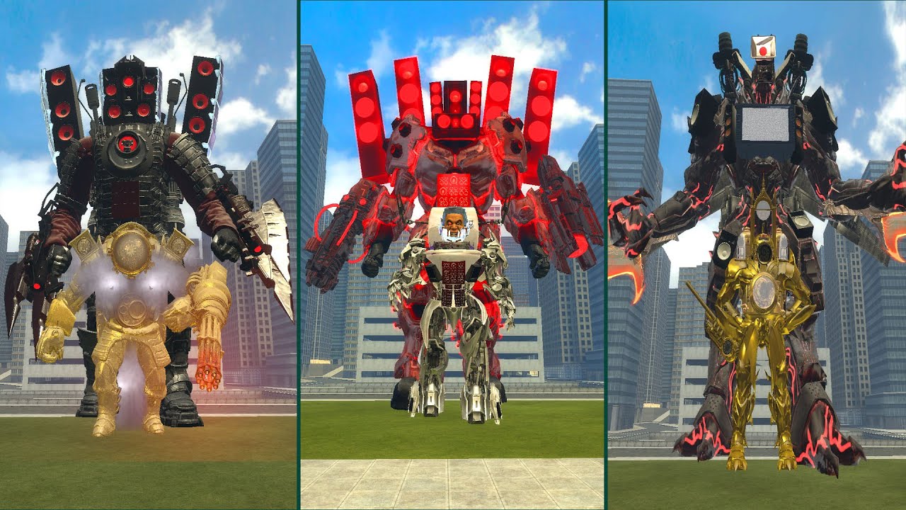 NEW RED TRI TITAN VS CAMERA SPEAKER TITAN UP GRATED AND SKIDIDI TOILET ...