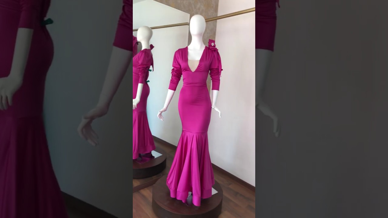 Vestido corte Sirena #Vestido color Rosa fiusha - YouTube