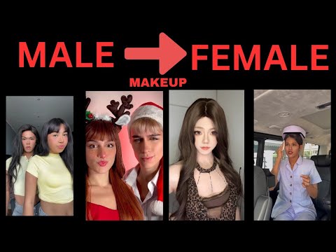 Boy to girl makeup transformation 💦🥵🥵 (Crossdressing) #maletofemaletransformation #m2f #tg 