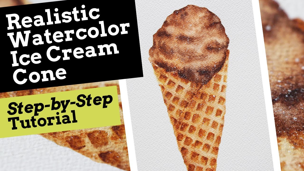 How to Paint Ice Cream with Watercolor - YouTube