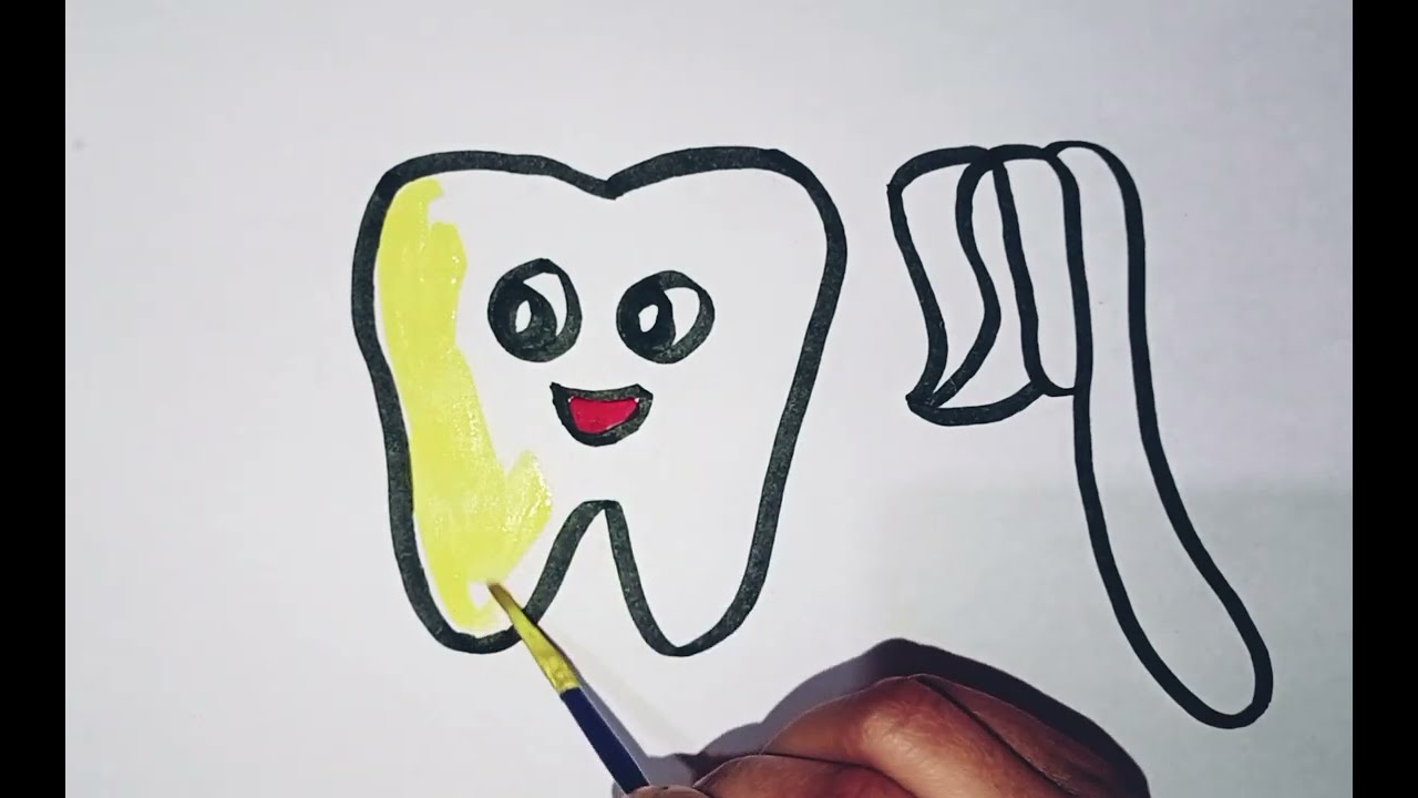 How to Draw cute and easy Toothbrush | Easy Drawing, Painting and ...