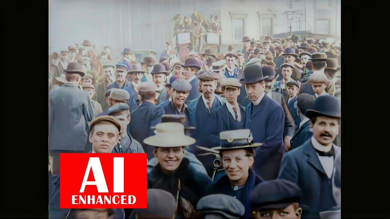 Hull, Monument Bridge, 1900. AI Enhanced. BW. Damage Removed, Details ...