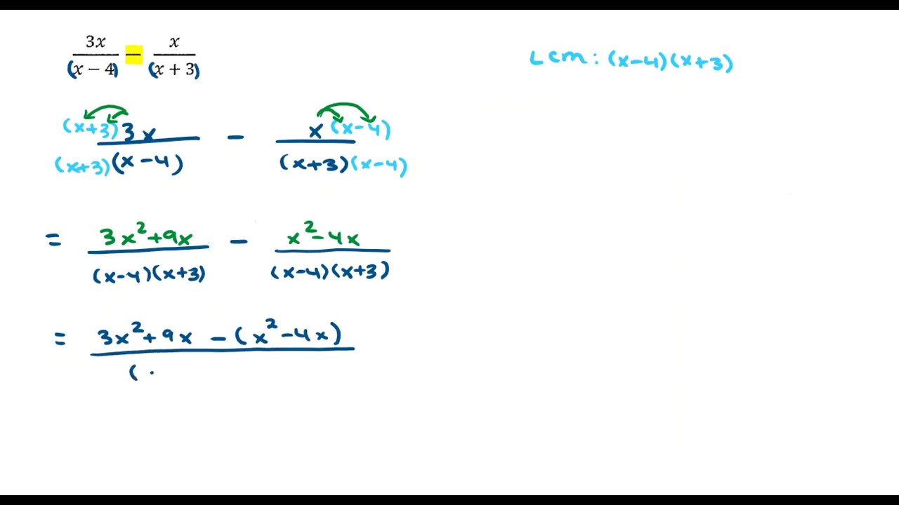 Combining Rational Expressions Using the LCM Method (video 1) - YouTube